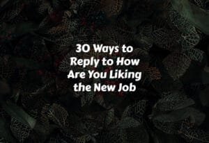 30 Ways to Reply to How Are You Liking the New Job