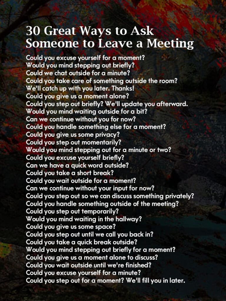 30 Best Ways to Ask Someone to Leave a Meeting