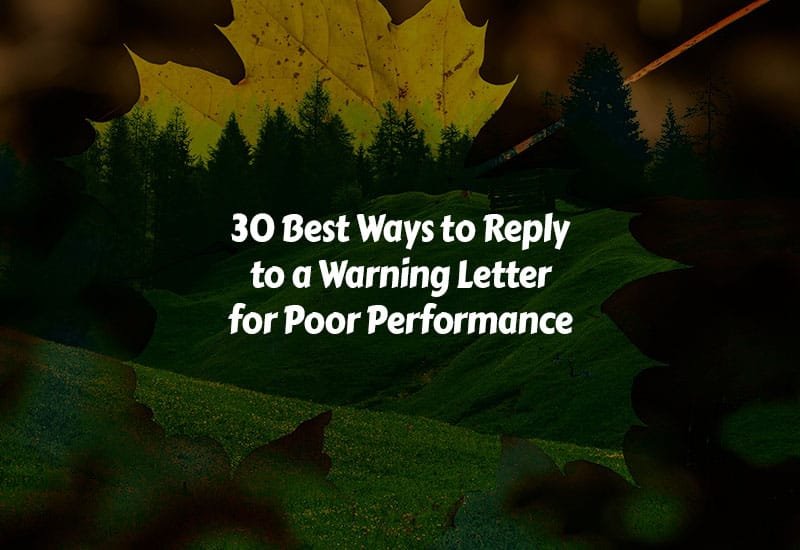 30 Best Ways to Reply to a Warning Letter for Poor Performance