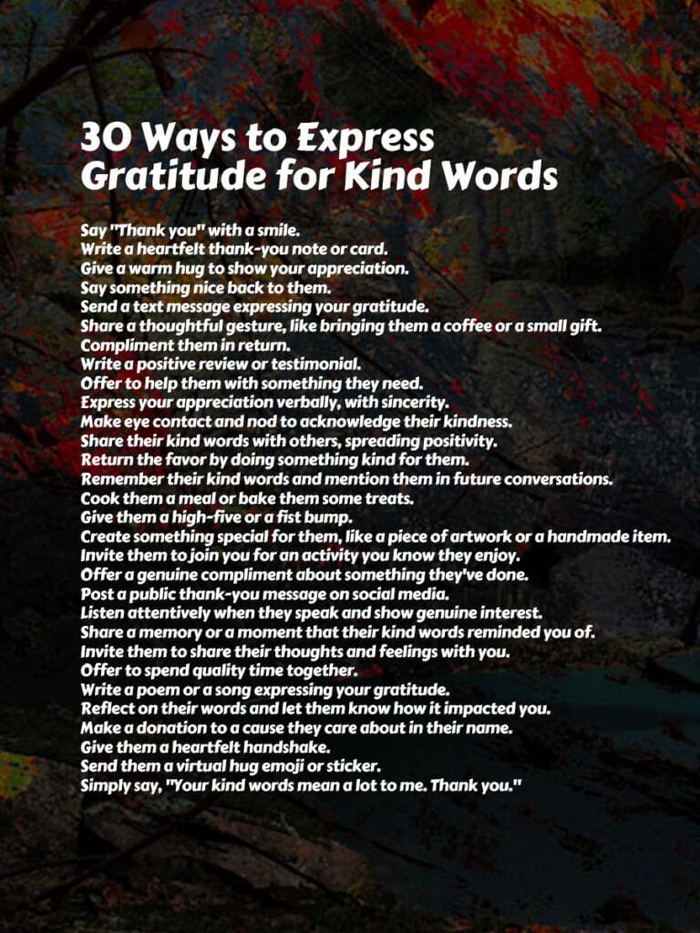 30 Ways to Express Gratitude for Kind Words