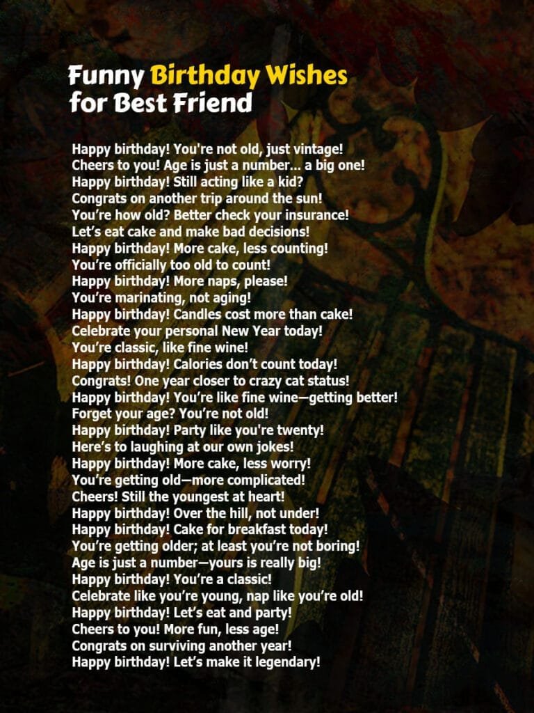 32 Funny Birthday Wishes for Best Friend