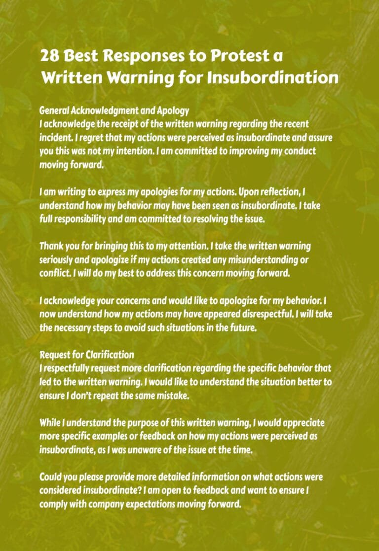 28 Responses to Protest a Written Warning for Insubordination