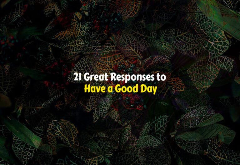 21 Great Responses to Have a Good Day